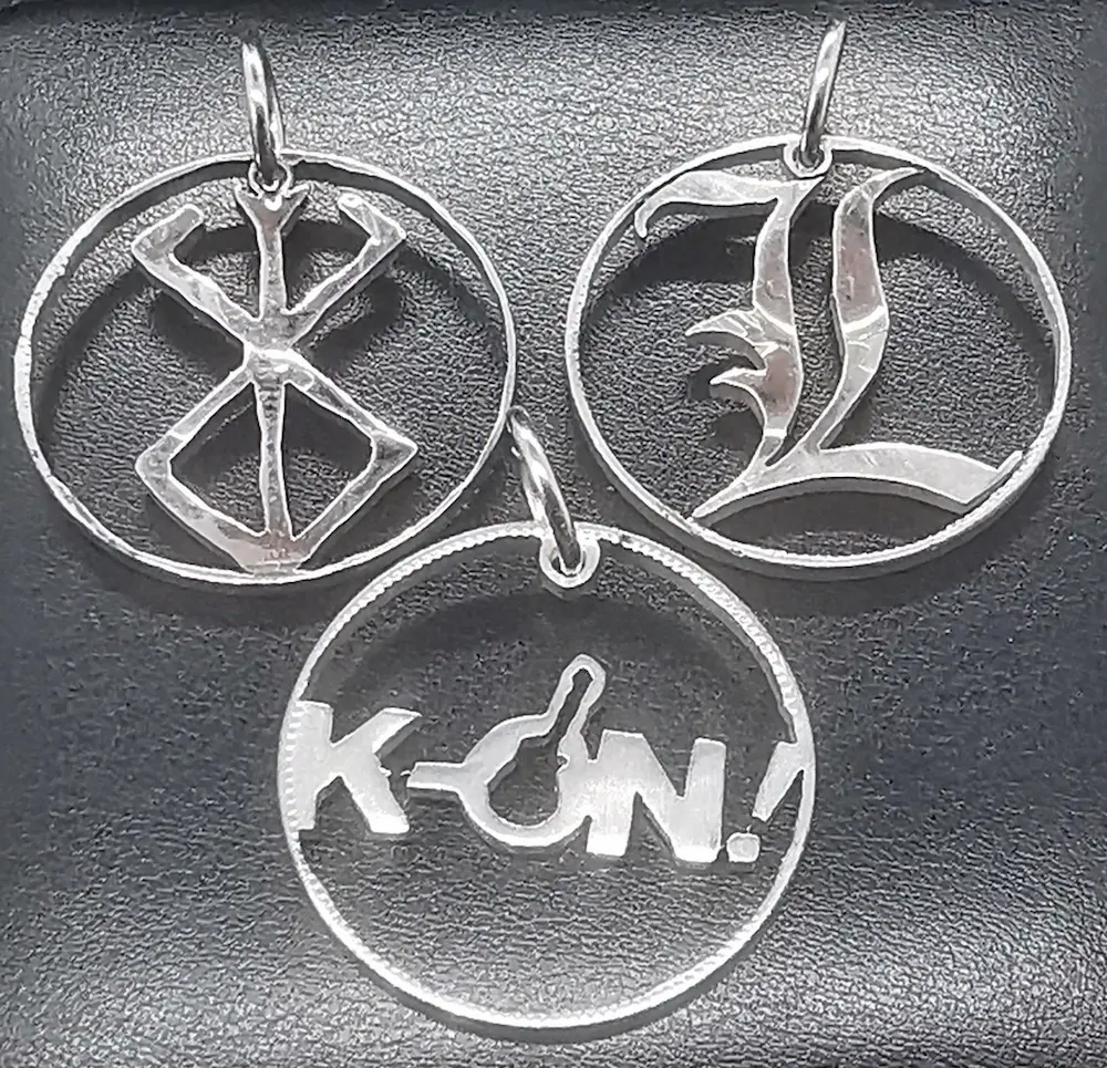 Custom Hand Cut Coin Pendant - ForkUdesigns